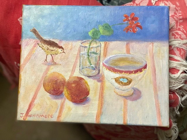 Tablescape– 8x10 Original Painting by Julie Whitmore | Earth Angels Studios